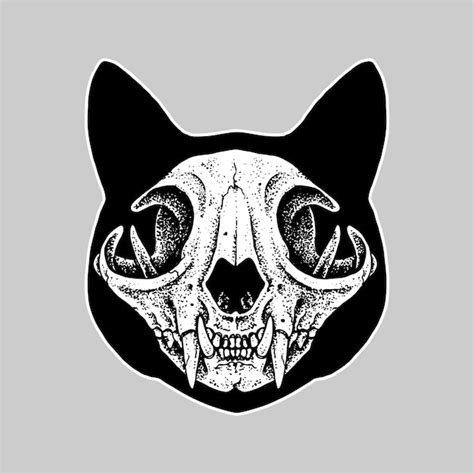 Premium Vector Cat Skull Cat Silhouette Vector Illustration Art