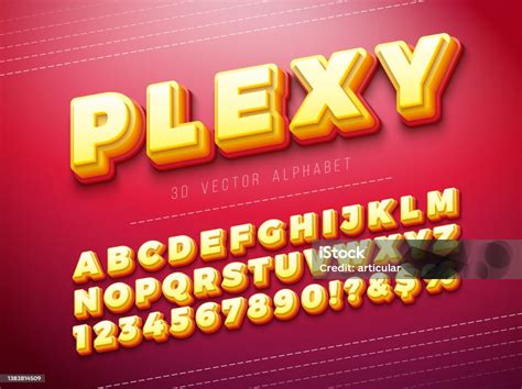 Vector 3d Multi Layered Plexiglass Effect Alphabet Schriftart Set Mit