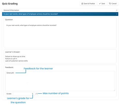 Quiz Grading Dashboard Grading A Quiz