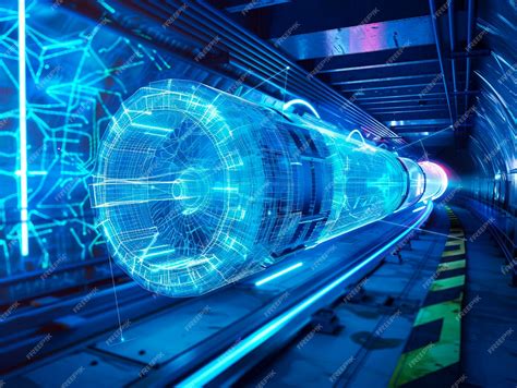 Hadron Collider Tech Illustration Science Nuclear Accelerator
