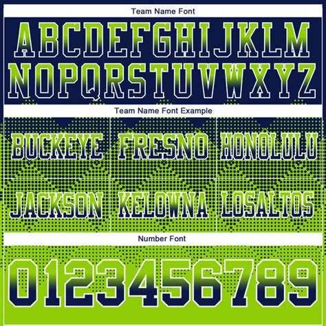 Custom Navy Football Jersey Neon Green White Mesh Authentic Gradient