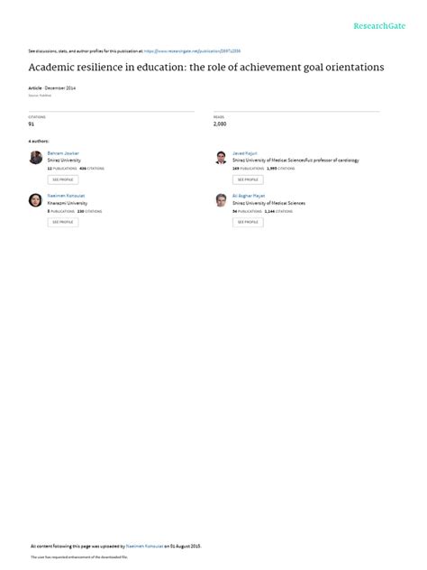 Jamp 2 33 Pdf Psychological Resilience Motivation