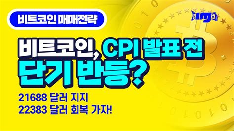 비트코인 매매전략 20230213비트코인 Cpi 발표 전 단기 반등 21688 달러 지지22383 달러 회복 가자 아이엠머니 비트코인 Btc 암호