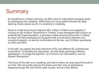 Keras A Versatile Modeling Layer For Deep Learning Ppt
