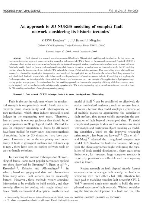 Pdf An Approach To 3d Nurbs Modeling Of Complex Fault Network