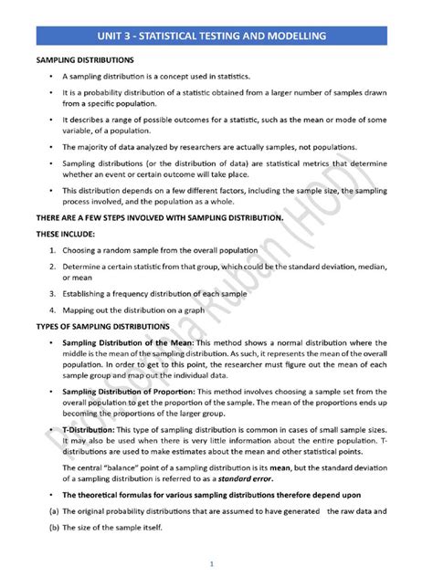 Unit Iii Statistical Testing And Modelling Pdf