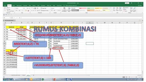 Kombinasi Left Mid Right Vlookup Ms Excel Youtube