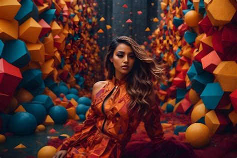 Premium AI Image Beautiful Woman In Matrix Background