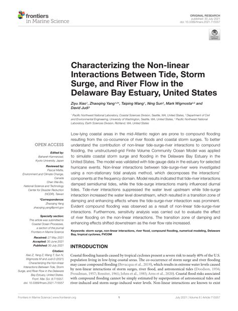 Pdf Characterizing The Non Linear Interactions Between Tide Storm Surge And River Flow In