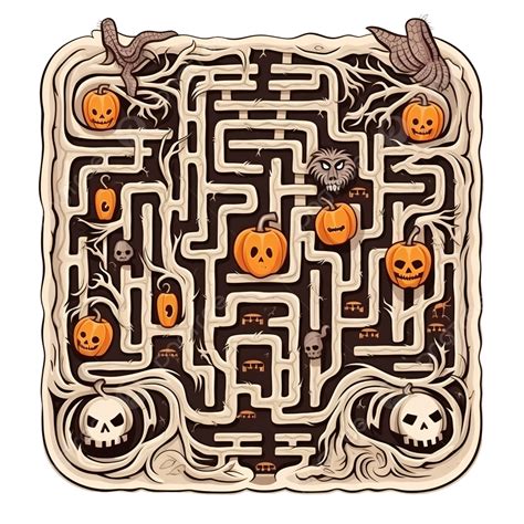 아이들을 위한 직사각형 할로윈 미로 미로 게임 미로 논리 수수께끼 미로 퍼즐 미로 미로 게임 Png 일러스트 및 이미지 에 대한 무료 다운로드 Pngtree