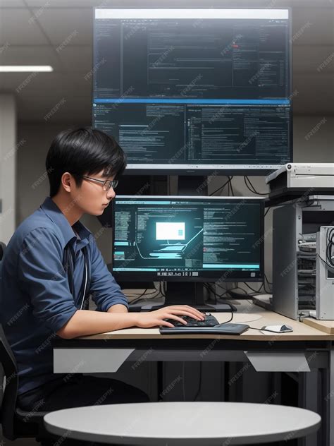 Premium Photo Developer Programmer Working On Coding Program Software Computer In Office