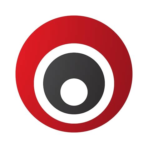 Premium Vector Red And Black Letter O Icon With Nested Circles