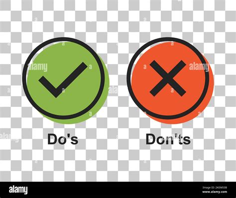 Set Of Check Do Dos Mark Correct Wrong Sign Vector Illustration