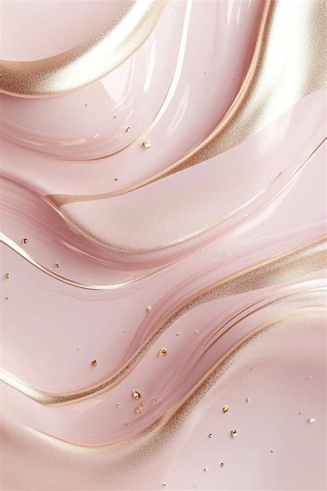 Smooth Golden Waves Gracefully Flow Across A Pastel Pink Background