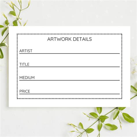 Printable Art Exhibition Wall Display Cards Instant Printable Download