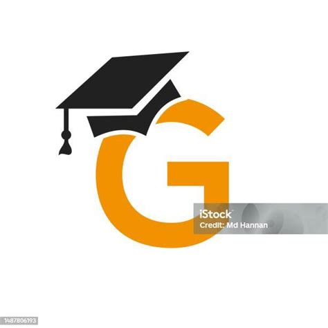 이니셜 편지 G 교육 로고 디자인은 졸업 모자 아이콘 벡터 템플릿과 결합합니다 공부에 대한 스톡 벡터 아트 및 기타 이미지