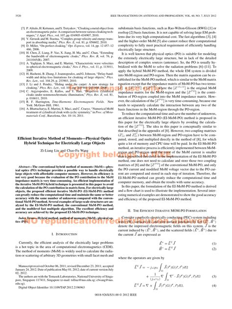 Pdf An Efficient Iterative Mom Po Hybrid Method For Analysis Of An Onboard Wire Antenna Array