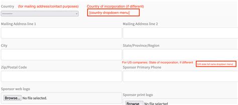 Add Optional Fields To Application Requesting Country Of Incorporation And For Us Companies