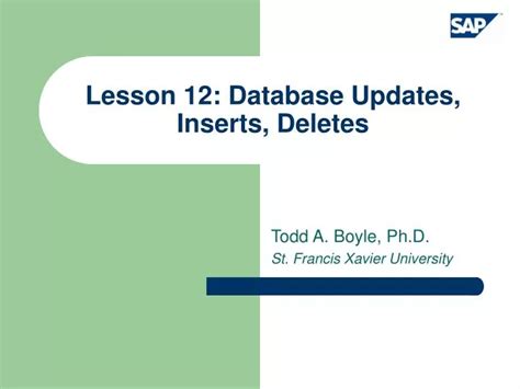 Ppt Lesson 12 Database Updates Inserts Deletes Powerpoint