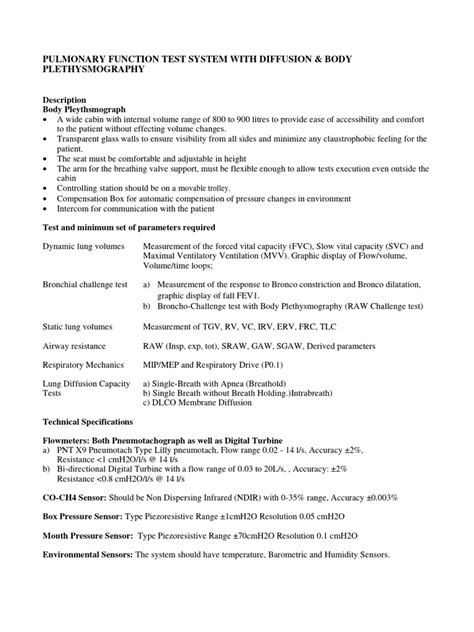 Body Plethysmograph With Diffusion Download Free Pdf Therapy