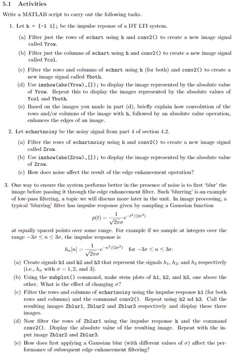 5 1 activities write a matlab script to carry out the