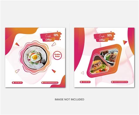 음식 소셜 미디어 게시물 프리미엄 벡터