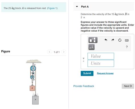 Solved Part A The Kg Block A Is Released From Rest Chegg Com