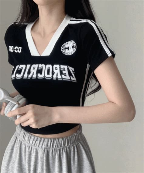 11 할인 단독최저가🖤블록코어 레이서 져지 배색 제로 레터링 스트릿 굴림 크롭 반팔티 티셔츠 에이블리