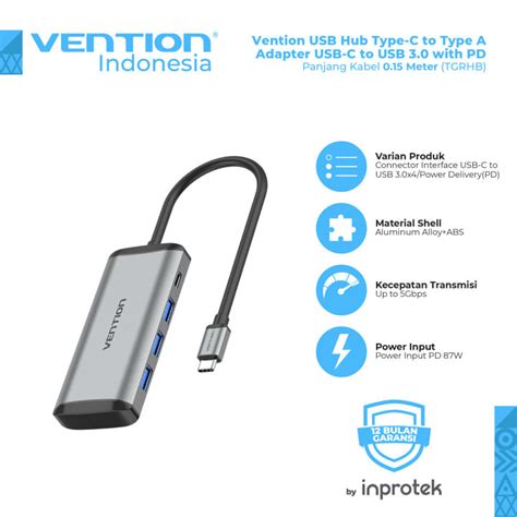 Vention Usb Hub Type C To Type A Adapter Usb C To Usb With Pd Lazada Indonesia
