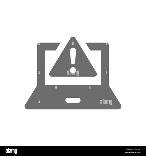 laptop and warning exclamation mark icon data breach security caution