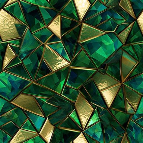 Premium Photo A Close Up Of A Green And Gold Mosaic Tile Wall Generative Ai