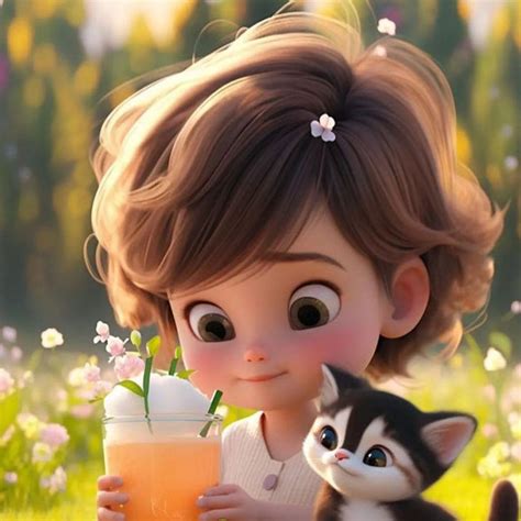 عکس دختر بچه انیمیشنی بانمک و کیوت برای پروفایل