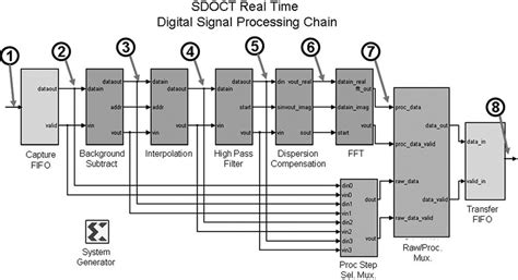 block diagram of the fdoct real time signal processing chain as