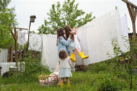 Premium Photo Mother And Daughters In Nature Candid Moments Of Family Love