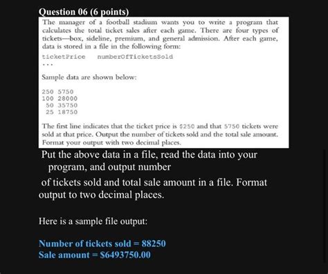 Solved Question 06 6 Points The Manager Of A Football