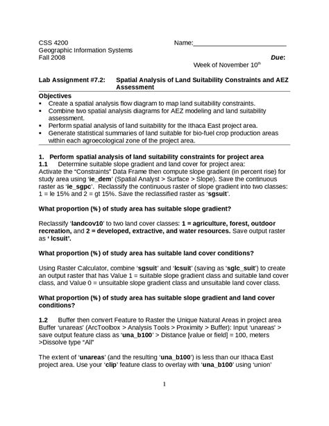 Spatial Analysis Of Land Suitability Constraints And Aez Assessment