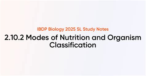 Modes Of Nutrition And Organism Classification 2 10 2 Ib Dp Biology Sl 2025 Notes Tutorchase