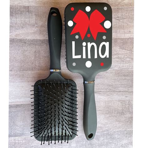 Cheerleading Hair Brush Paddle Brush With Name And Polka Dots Cheer