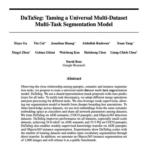 Ak On Twitter Dataseg Taming A Universal Multi Dataset Multi Task Segmentation Model Paper