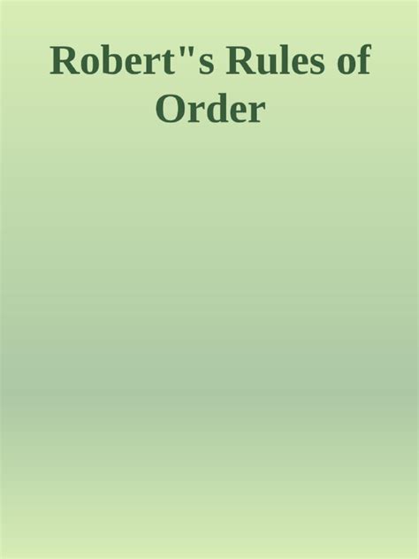 Roberts Rules Of Order Pdf Project Gutenberg Parliamentary Procedure