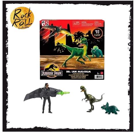Jurassic Park Dr Ian Malcolm Action Figure W Glider Escape Pack