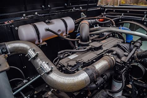 현대 새로운 하이테크 디젤 농업 트랙터 또는 수확기 엔진 강철에 대한 스톡 사진 및 기타 이미지 강철 개발 공학 Istock