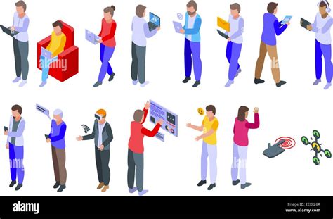 Interaction Icons Set Isometric Set Of Interaction Vector Icons For Web Design Isolated On