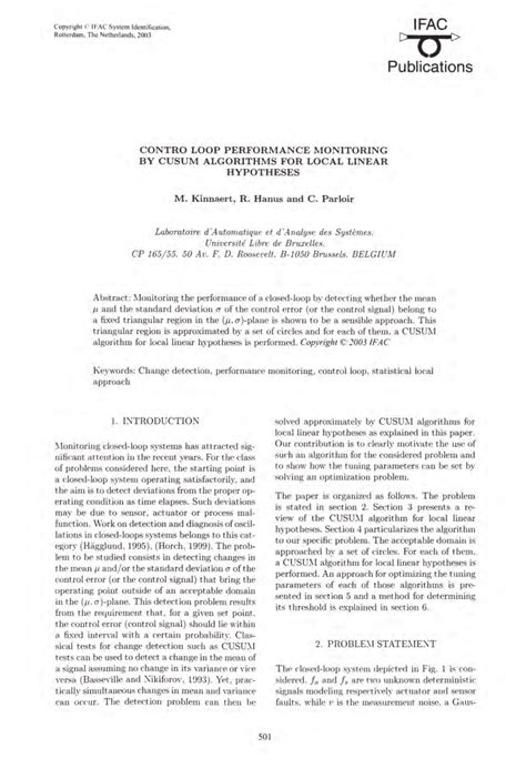 pdf control loop performance monitoring by cusum algorithms for local