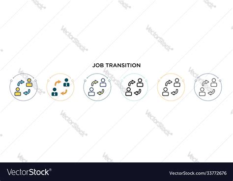 Job Transition Icon In Filled Thin Line Outline Vector Image