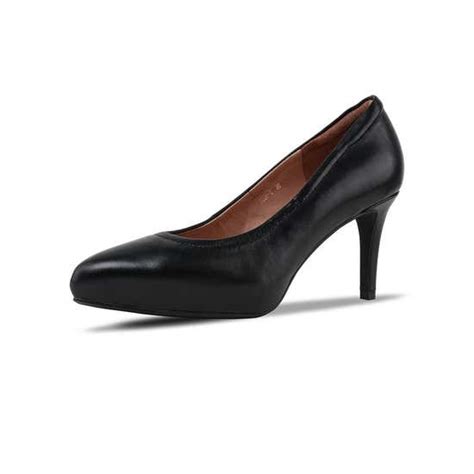 E Tax 200 Off On Sirena Black Leather Court Shoes Pointed Toe High