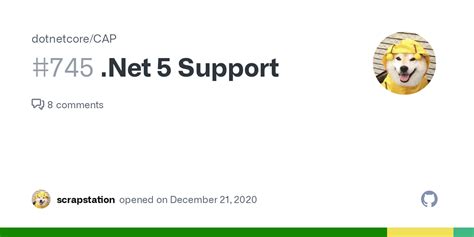 Net 5 Support · Issue 745 · Dotnetcorecap · Github