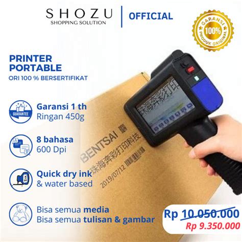 jual bentsai handheld inkjet printer expiry date barcode qr coding original kab gresik