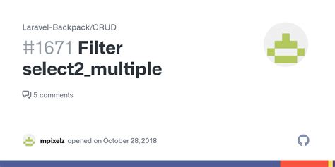 Filter Select2multiple · Issue 1671 · Laravel Backpackcrud · Github