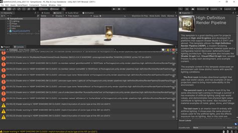 i inserted my 2019 hdrp project in unity 2021 1 6 f1 hdrp and